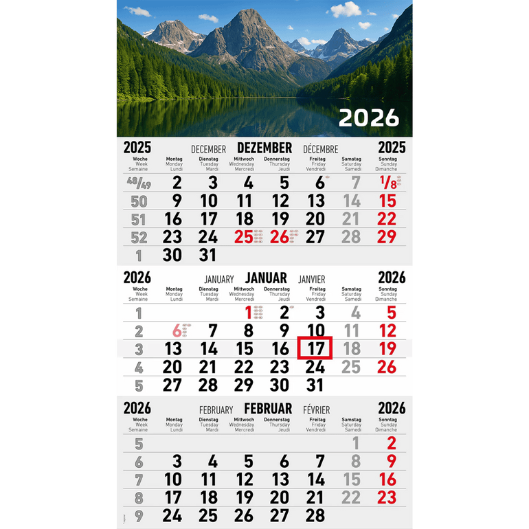 3-Monatskalender 2026: Der beste Überblick für Büro und Zuhause ...