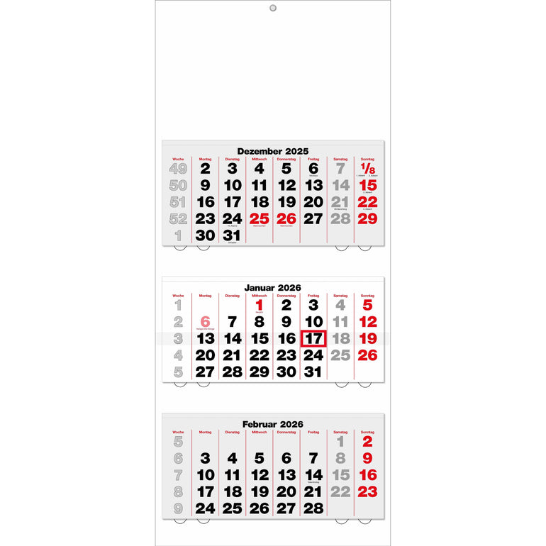 3-Monatskalender 2026: Der beste Überblick für Büro und Zuhause ...